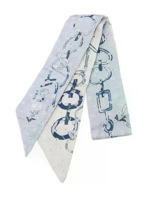 Hermès 1920 Do Re Boucles Twilly Scarf - Blue