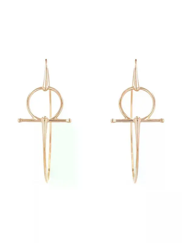 Hermès 18k Gold Filet D'or Hoop Earrings - Pink