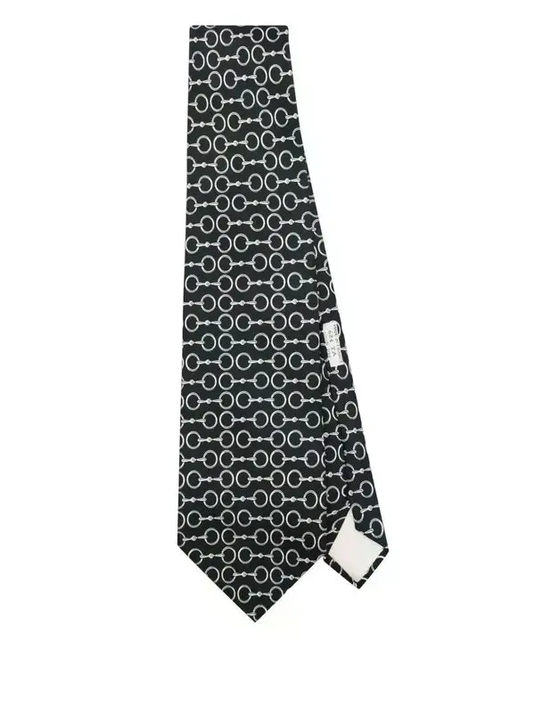 Hermès 1990s Silk Tie - Black