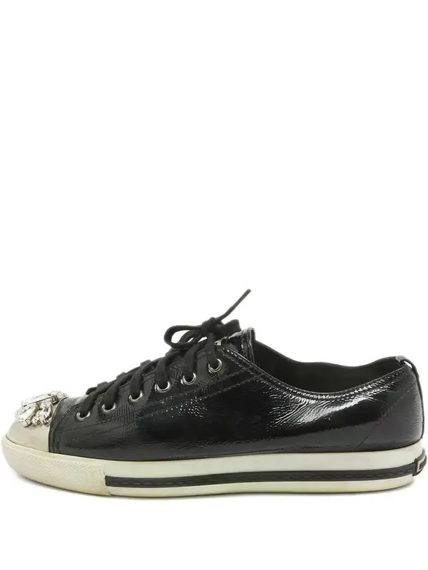 Miu Miu Crystal-embellished Sneakers - Black