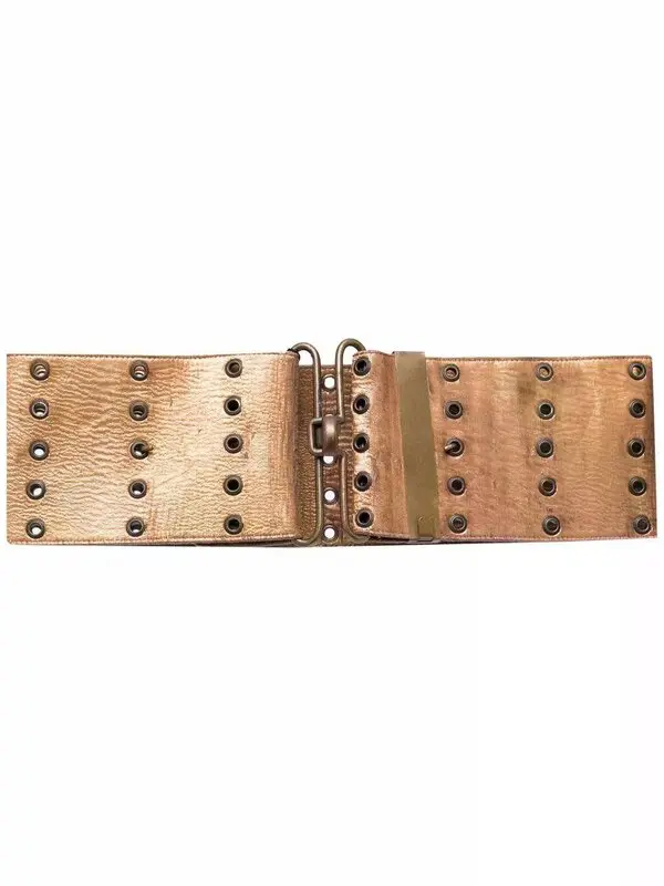 Gianfranco Ferre Eyelet Embellished Thick Belt - Gold