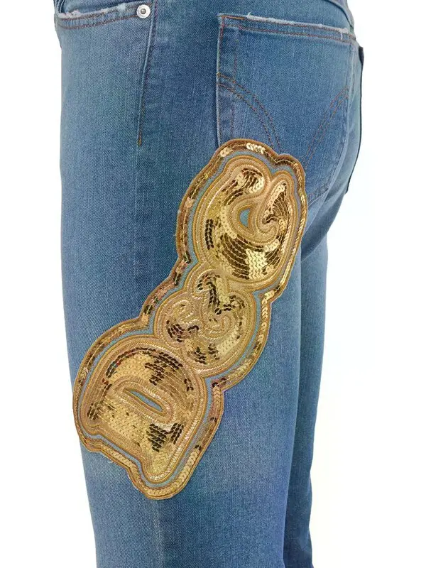 Dolce & Gabbana Sequin-embellished Straight Leg Jeans