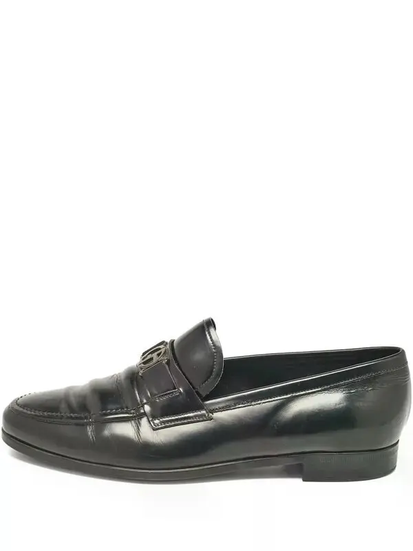 Giorgio Armani Leather Loafers - Black