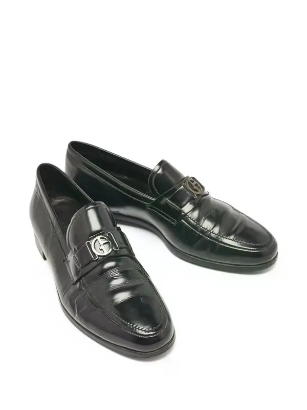 Giorgio Armani Leather Loafers - Black