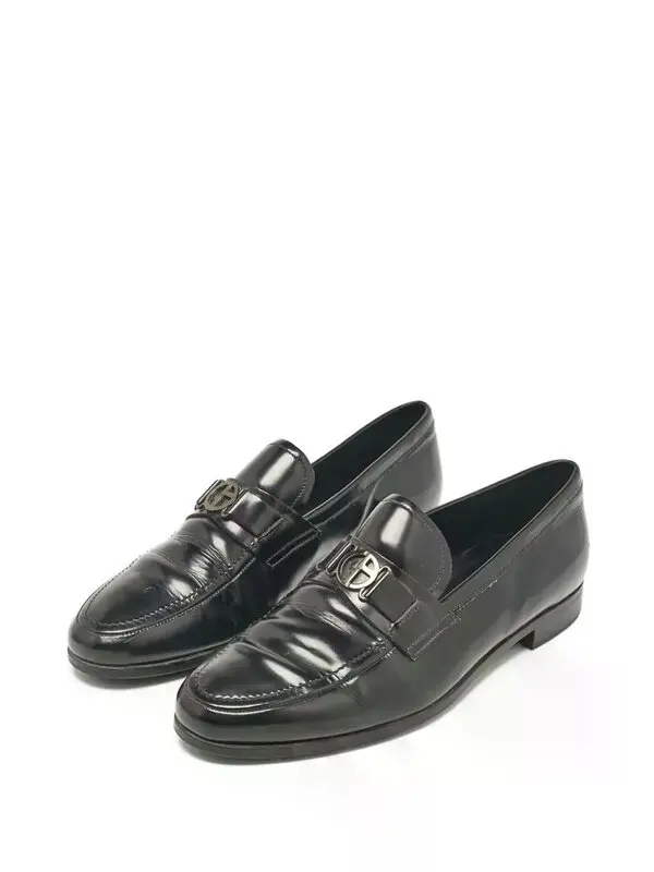 Giorgio Armani Leather Loafers - Black