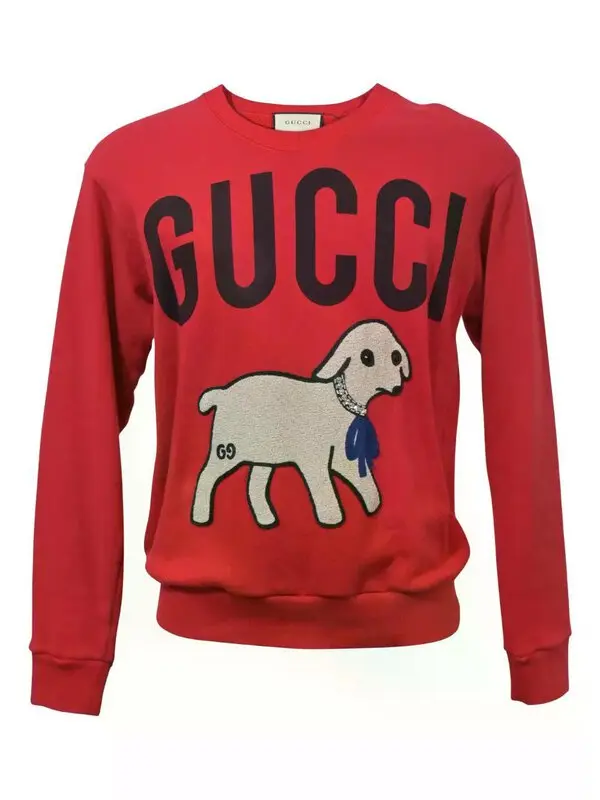 Gucci Crystal-embellished Lamb-motif Sweatshirt