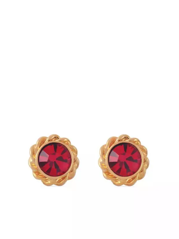 SUSAN CAPLAN 1980s Rediscovered Stud Earrings - Gold