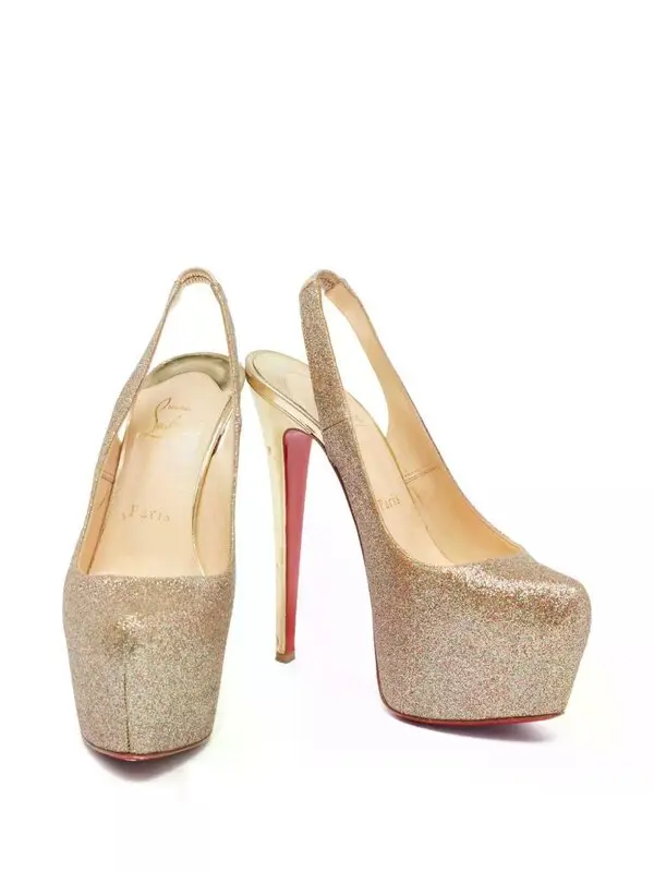 CHRISTIAN LOUBOUTIN 155mm Glitter Daf Slingback Pumps