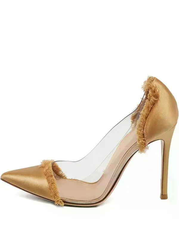 GIANVITO ROSSI 2024 110mm Satin Fringe Pumps