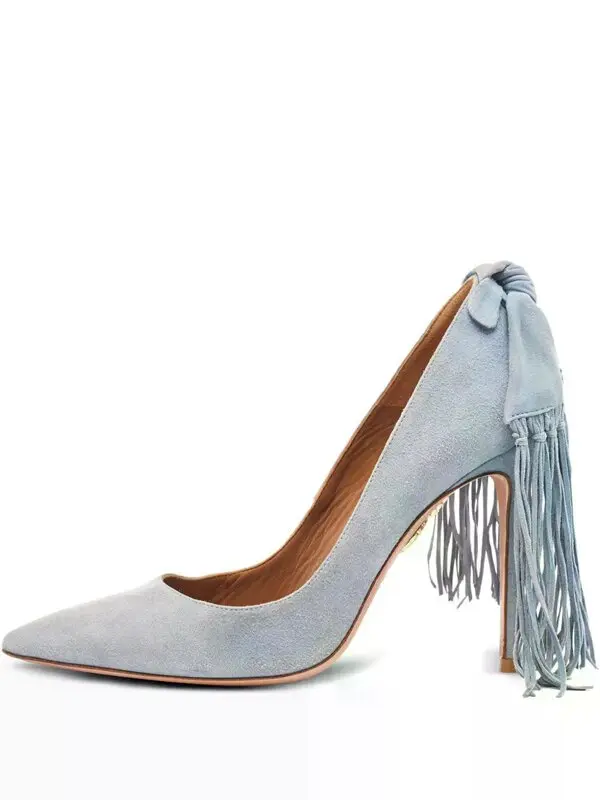 AQUAZZURA Suede Fringed Pumps
