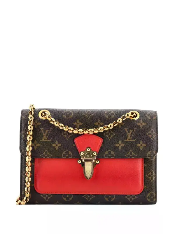 LOUIS VUITTON Victoire Handbag Monogram Canvas And Leather Shoulder Bag - Brown