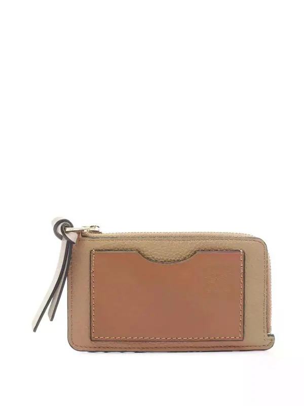 Loewe 2010-2025 Calfskin Anagram Coin Pouch - Brown