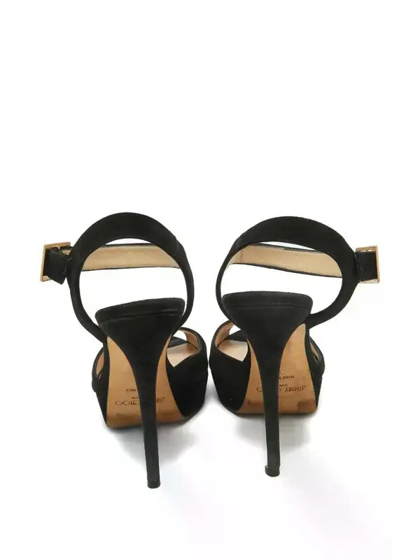 JIMMY CHOO Suede Heeled Sandals - Black