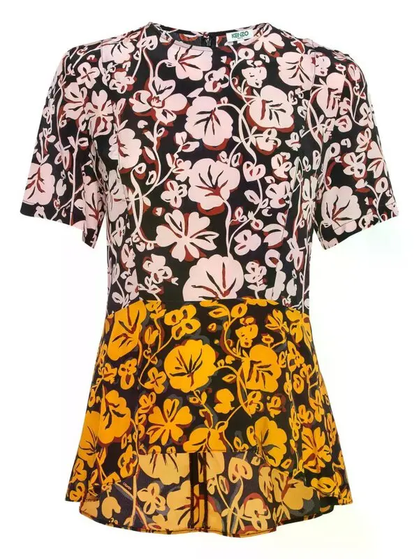 Kenzo Floral-print Peplum Top
