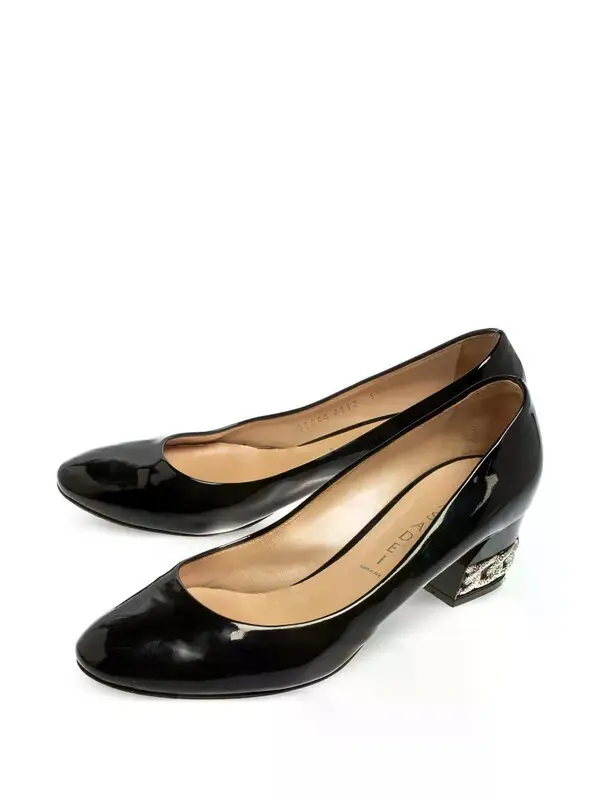 Casadei Patent Block-heel Pumps