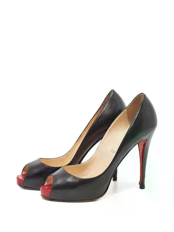CHRISTIAN LOUBOUTIN 130mm Leather Peep-toe Pumps - Black