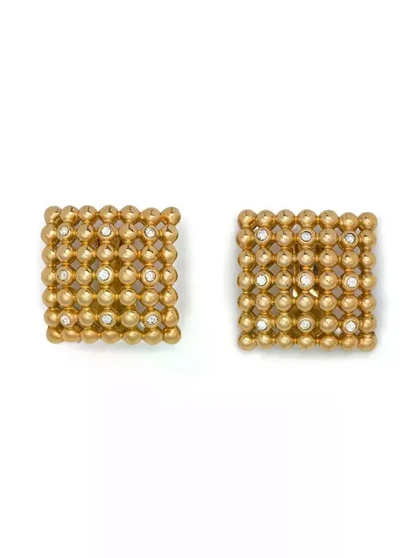 Dior 1990s Beaded Earrings - Gold