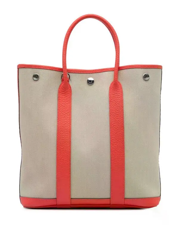 Hermès Toile Garden Party File 28 Satchel - Brown