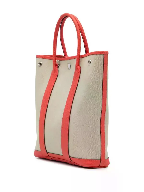 Hermès Toile Garden Party File 28 Satchel - Brown