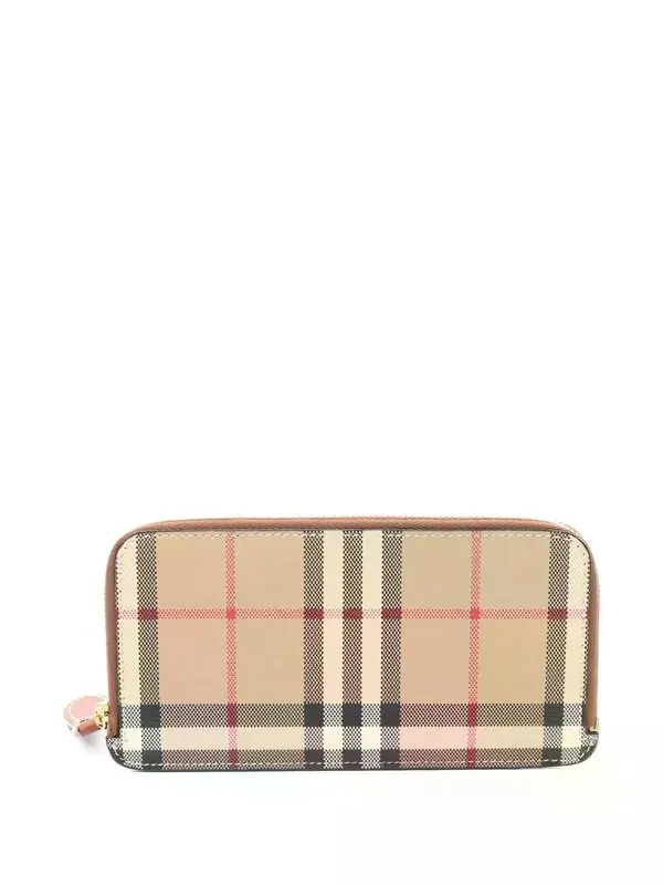 Burberry Checked Leather Card Case - Brown