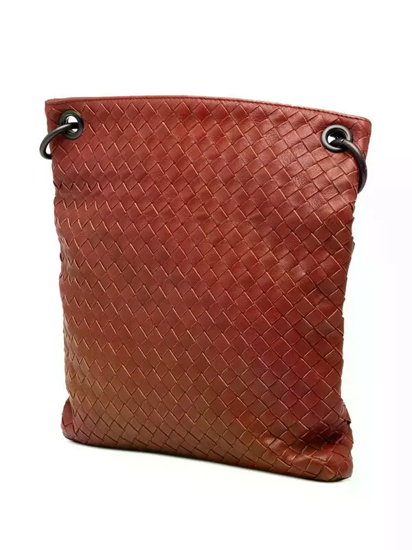 Bottega Veneta Leather Intrecciato Crossbody Bag - Brown