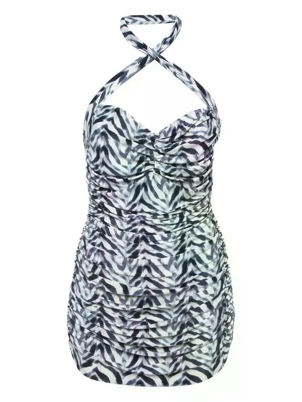 Norma Kamali Vintage Zebra-print Swimsuit - White