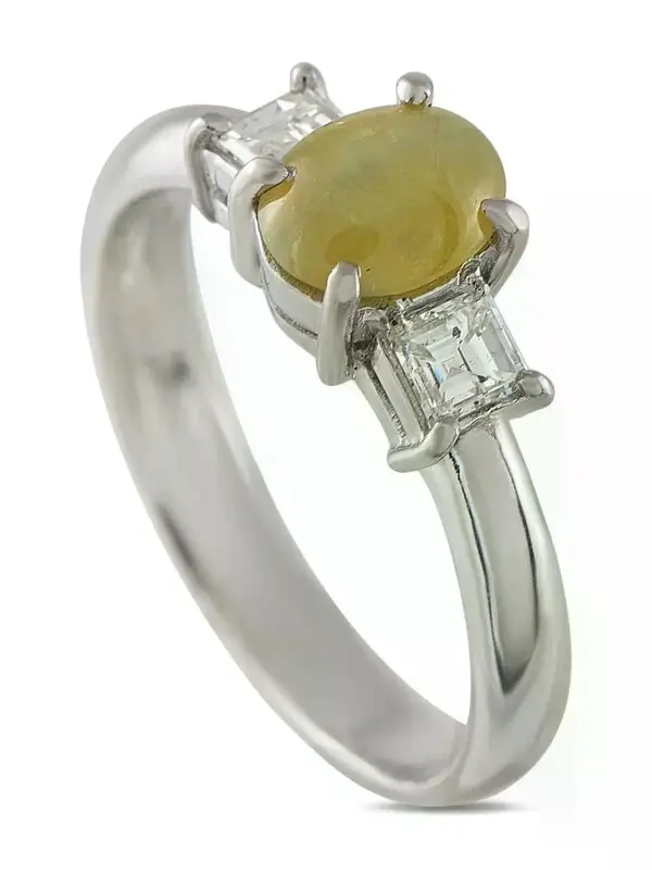 LB EXCLUSIVE Platinum Chrysoberyl And Diamond Ring - Silver