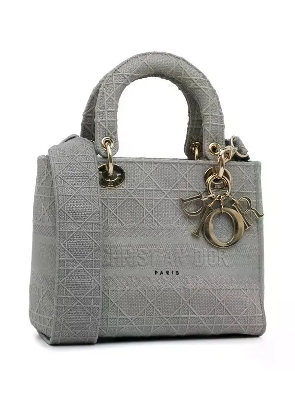 Dior Lady D-lite Two-way Handbag - Grey