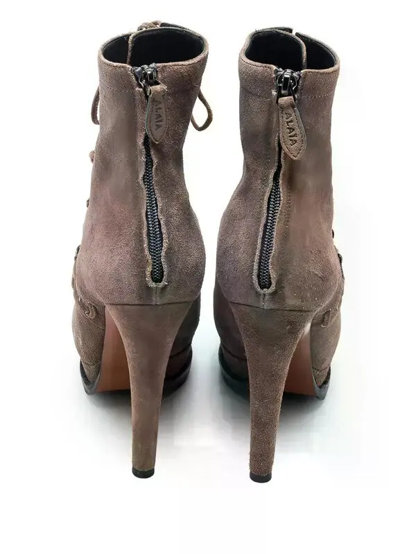 Alaïa 135mm Platform-sole Lace-up Suede Boots