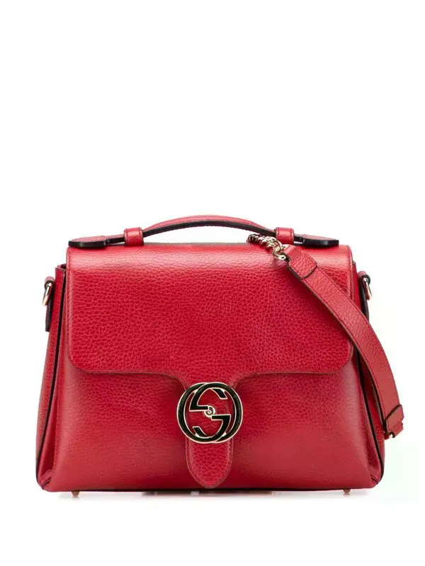 Gucci Small Dollar Calf Interlocking G Satchel - Red