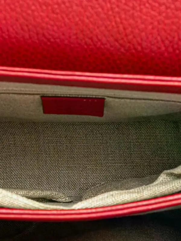 Gucci Small Dollar Calf Interlocking G Satchel - Red