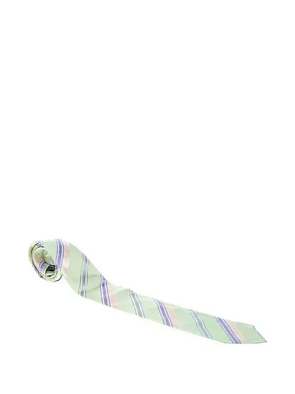 Giorgio Armani Silk Diagonal-stripes Tie - Green