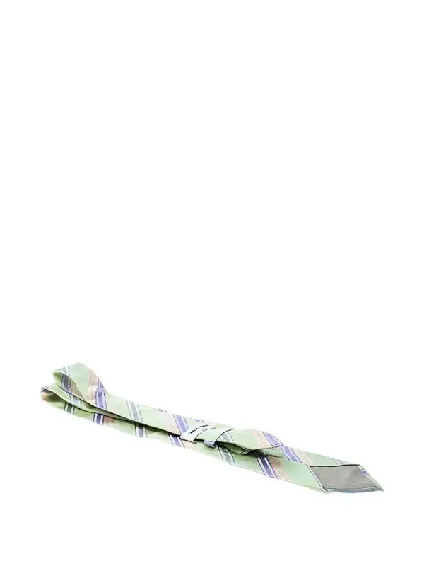 Giorgio Armani Silk Diagonal-stripes Tie - Green