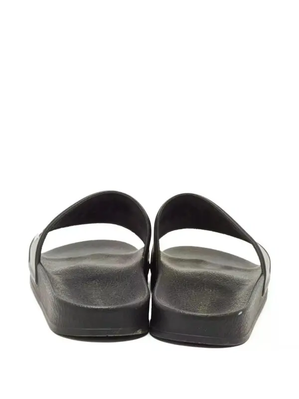 Palm Angels Logo Leather Slides - Black
