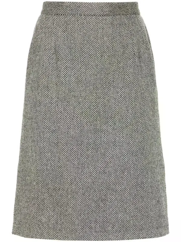 Valentino Garavani 1990s Interwoven-design Wool Skirt