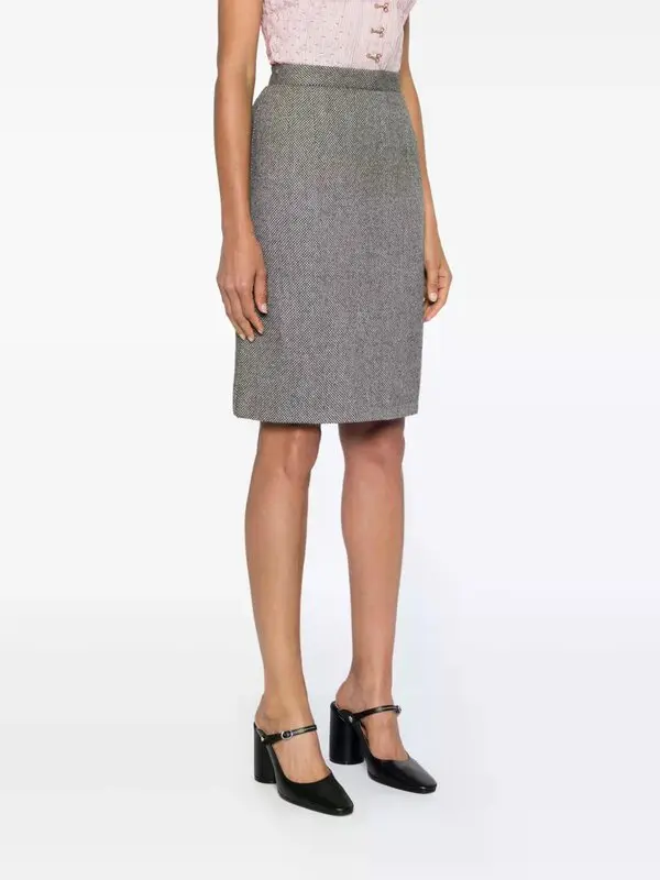 Valentino Garavani 1990s Interwoven-design Wool Skirt