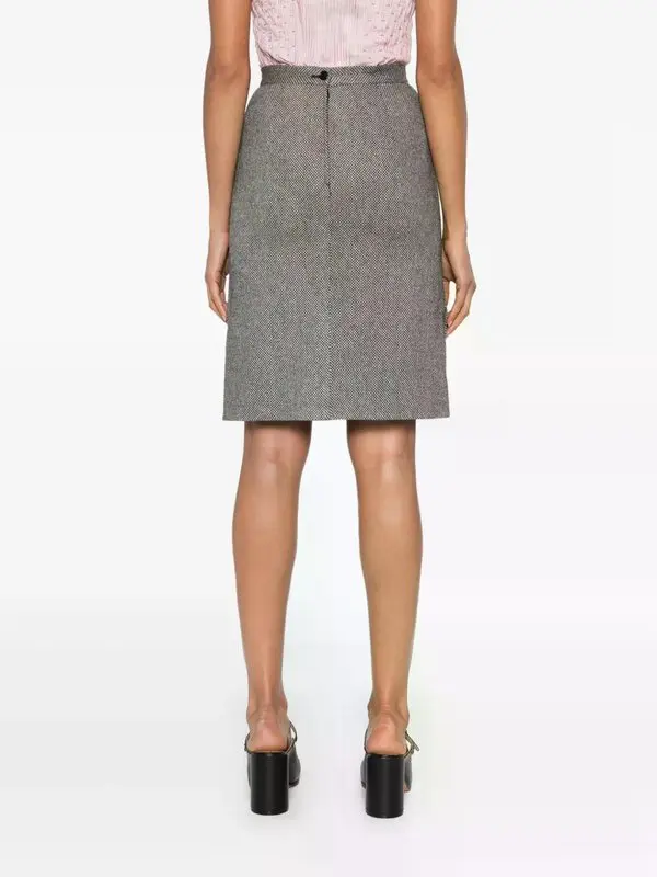 Valentino Garavani 1990s Interwoven-design Wool Skirt