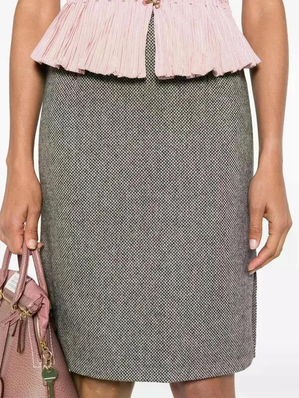 Valentino Garavani 1990s Interwoven-design Wool Skirt