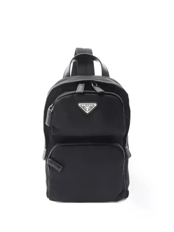 Prada Triangle-logo Crossbody Bag - Black
