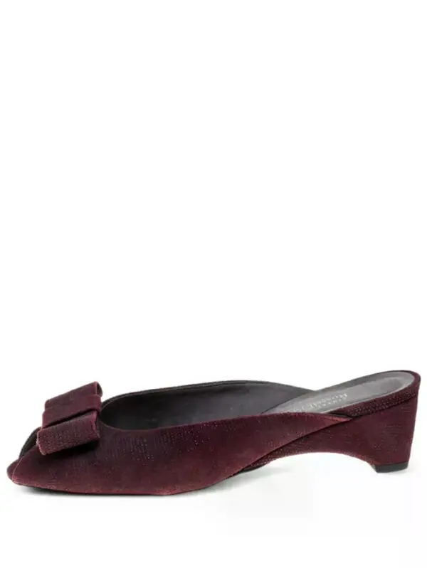 STUART WEITZMAN 50mm Bow-detail Mules - Red