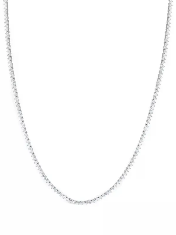 LB EXCLUSIVE 14k White Gold Diamond Tennis Necklace - Silver