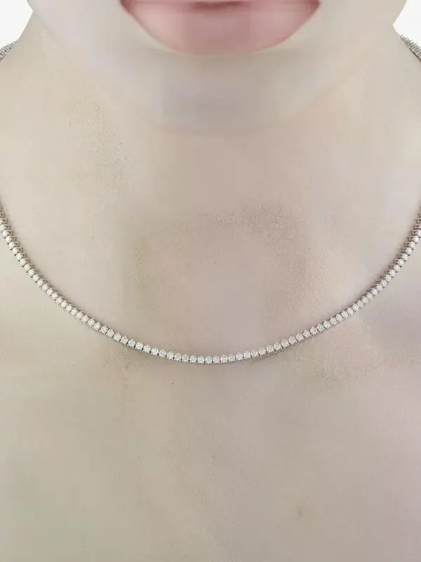 LB EXCLUSIVE 14k White Gold Diamond Tennis Necklace