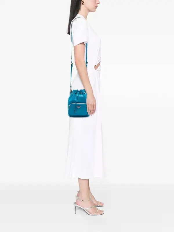 Prada Mini Soft Calf Drawstring Bucket Bag