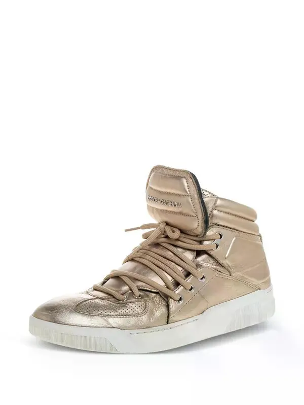 Dolce & Gabbana Metallic-finish Leather Sneakers
