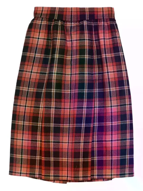 Saint Laurent 1970s Checked Wool Skirt