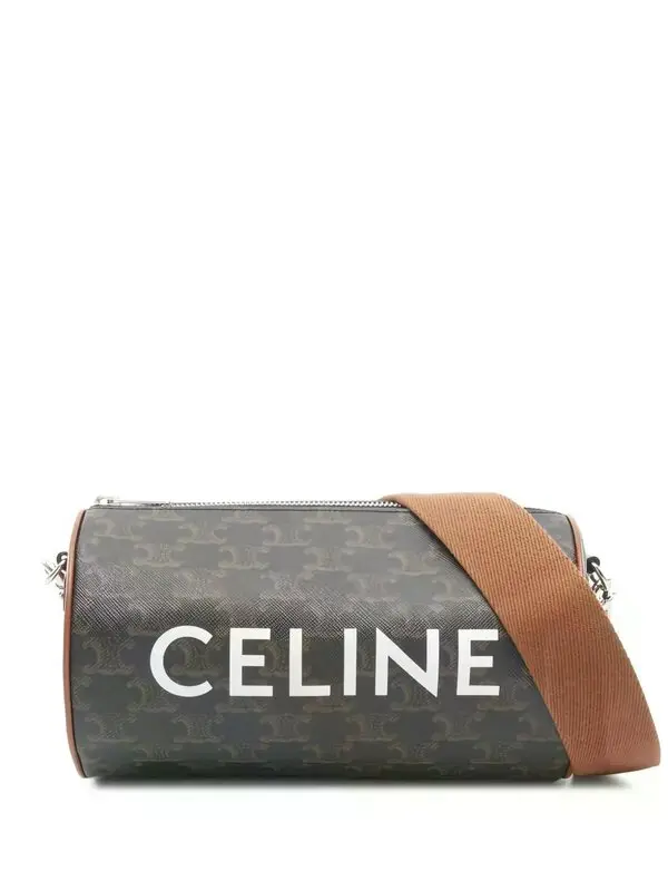 Celine Triomphe Monogram Cylindrical Shoulder Bag - Brown
