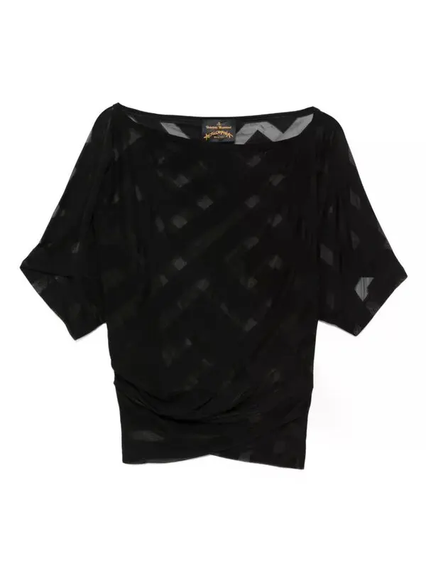 VIVIENNE WESTWOOD 2000s Geometric-pattern Mesh Blouse