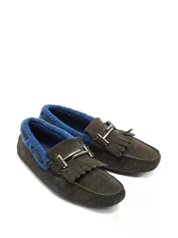 TOD'S Shearling Fringe Loafers