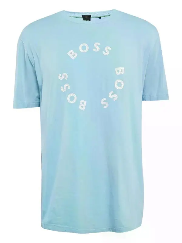 BOSS Logo-print Cotton T-shirt - Blue