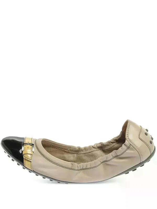 TOD'S Buckle-detail Leather Ballet Flats
